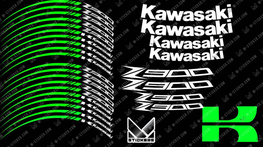 Stickers jante Kawasaki Z900 - Kit déco jantes Kawasaki Z900 - M-Stickers