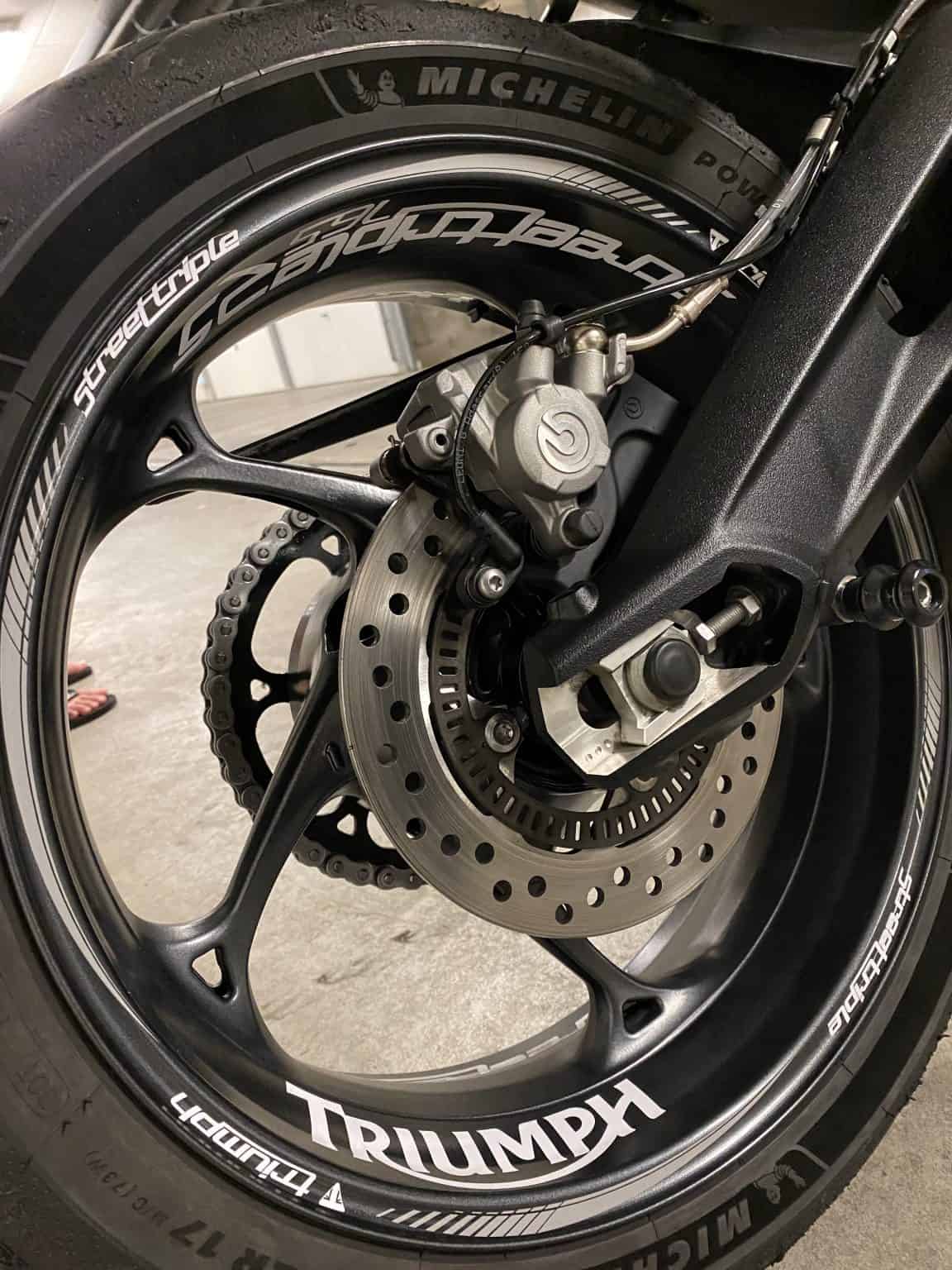 Kit stickers jante Triumph Street Triple 765 RS - Kit déco pour 2 jantes