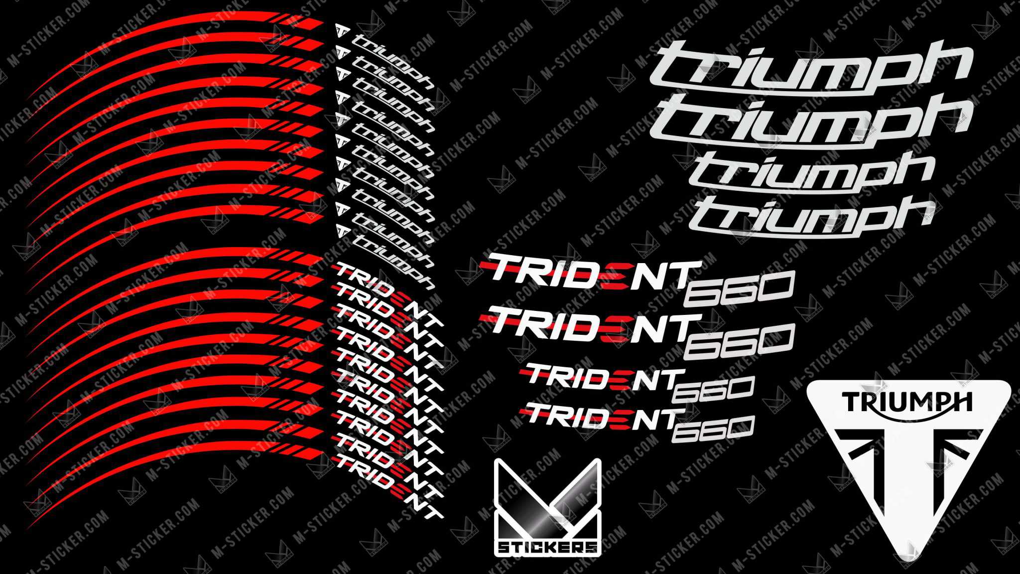 Stickers jantes Triumph trident 660 - 100% Personnalisables