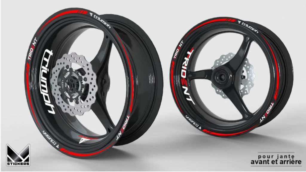 Stickers jantes Triumph trident 660 - 100% Personnalisables