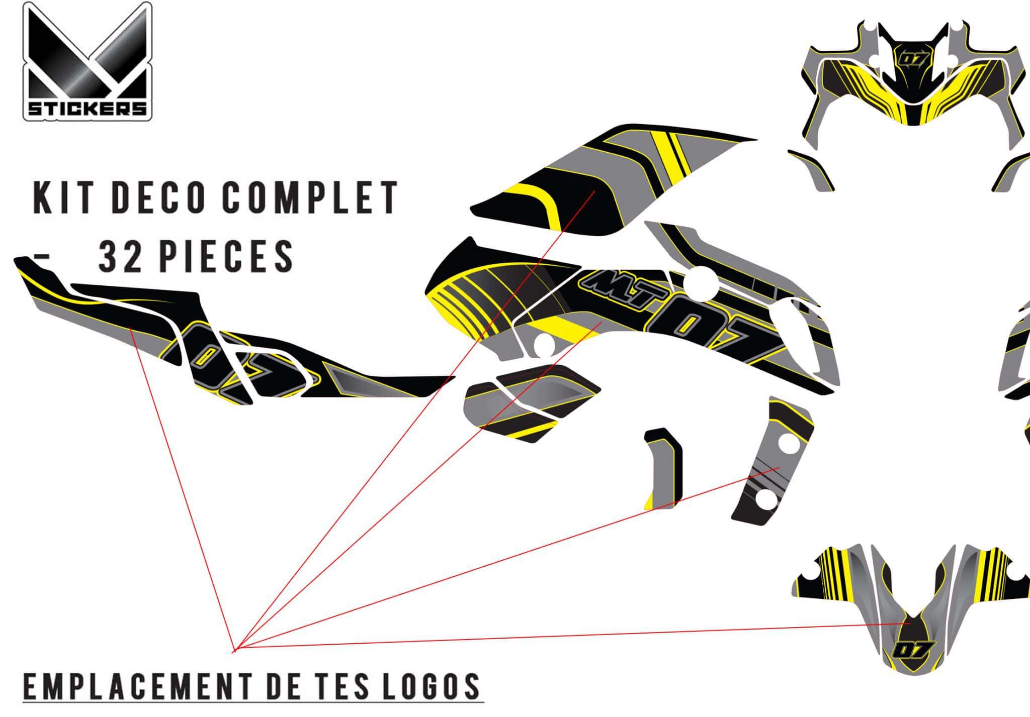 Yamaha MT-07 Decal Kit - Complete Motorcycle Decal Kit