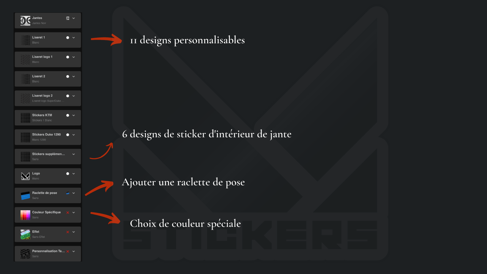 Stickers jante moto personnalisés : 100% custom - M-Stickers