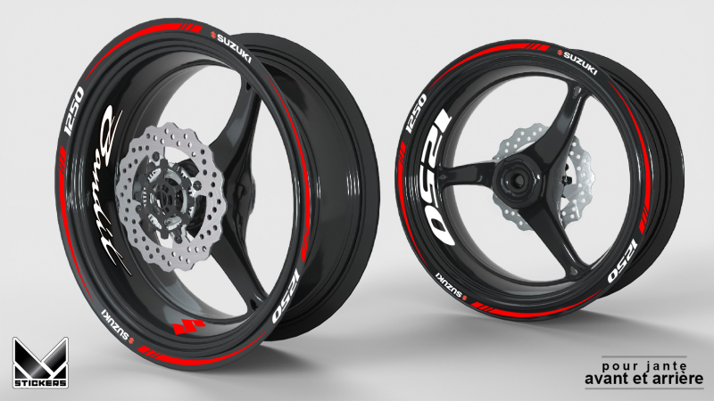 Suzuki Bandit 1250 Wheel Stickers - Motorcycle Wheel Decal Kit