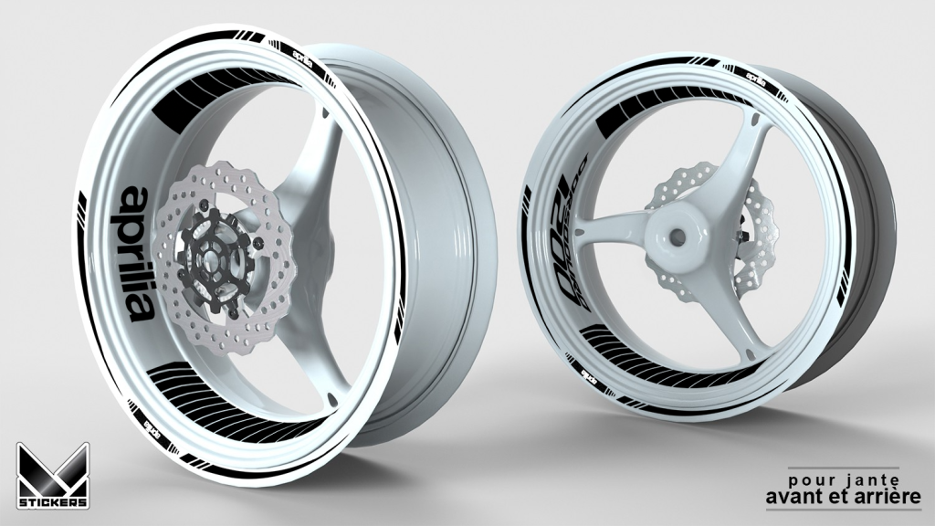 Aprilia Dorsoduro 1200 Wheel Stickers - Black (Closeout)