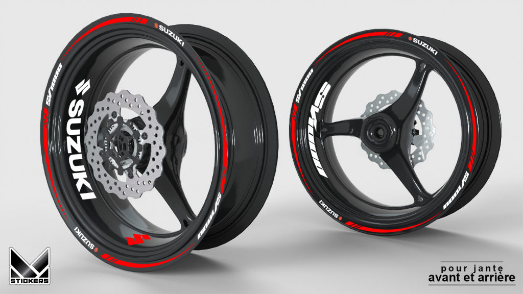 Suzuki SV1000 Wheel Stickers - Motorcycle Wheel Decal Kit
