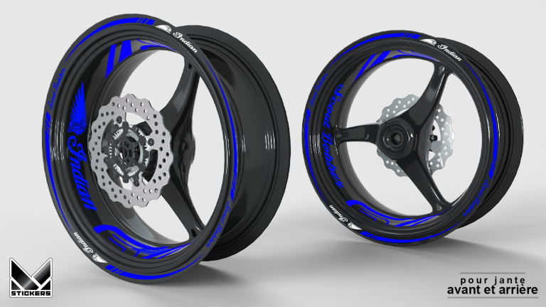 Indian Scout Bobber Blue Wheel Rim Decals