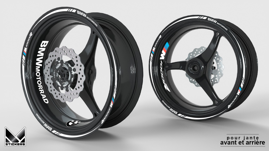 BMW M1000R Wheel Stickers - Motorcycle Wheel Decal Kit