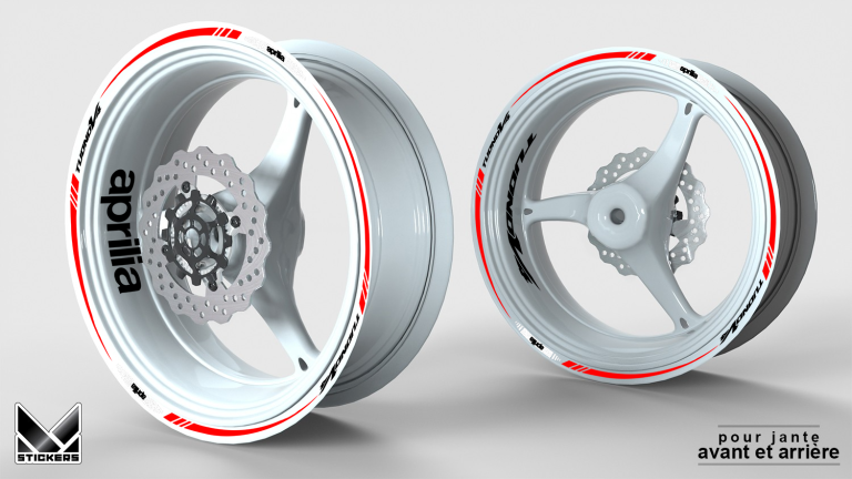 Wheel rim decals Aprilia Tuono V4 - Red/Black